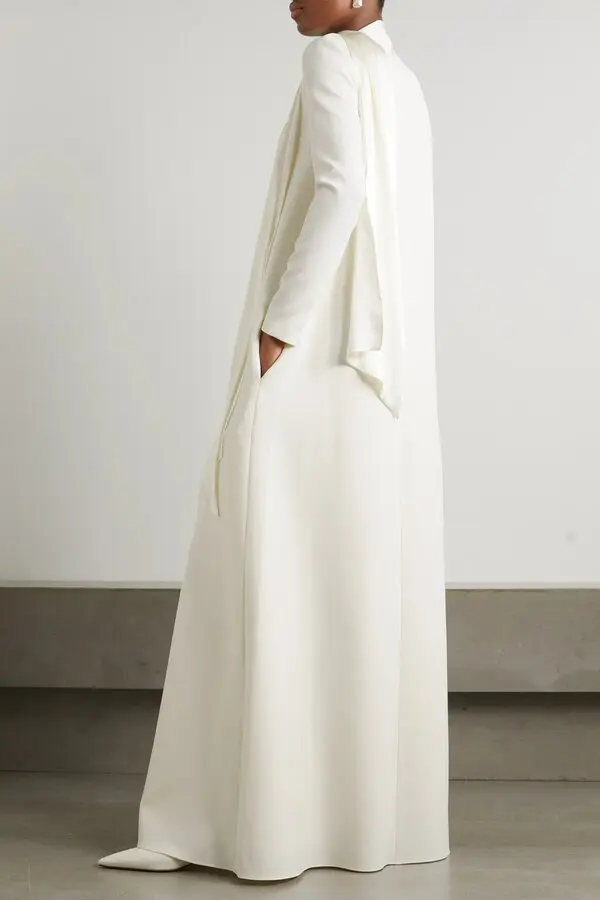 Safiyaa Aleah Crepe And Silk-blend Satin Gown