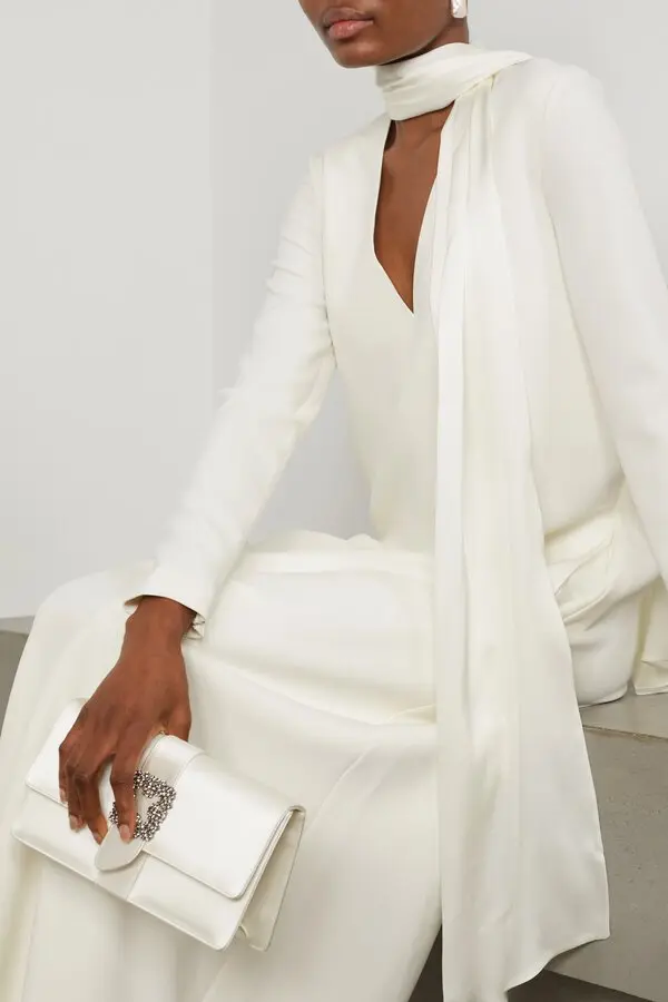 Safiyaa Aleah Crepe And Silk-blend Satin Gown