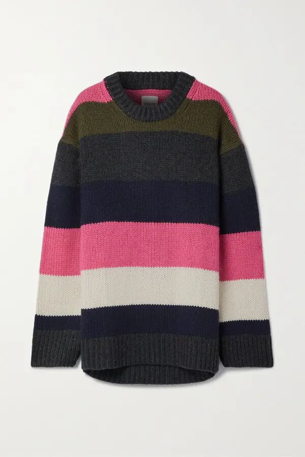 Khaite Jade Oversized Striped Cashmere Sweater