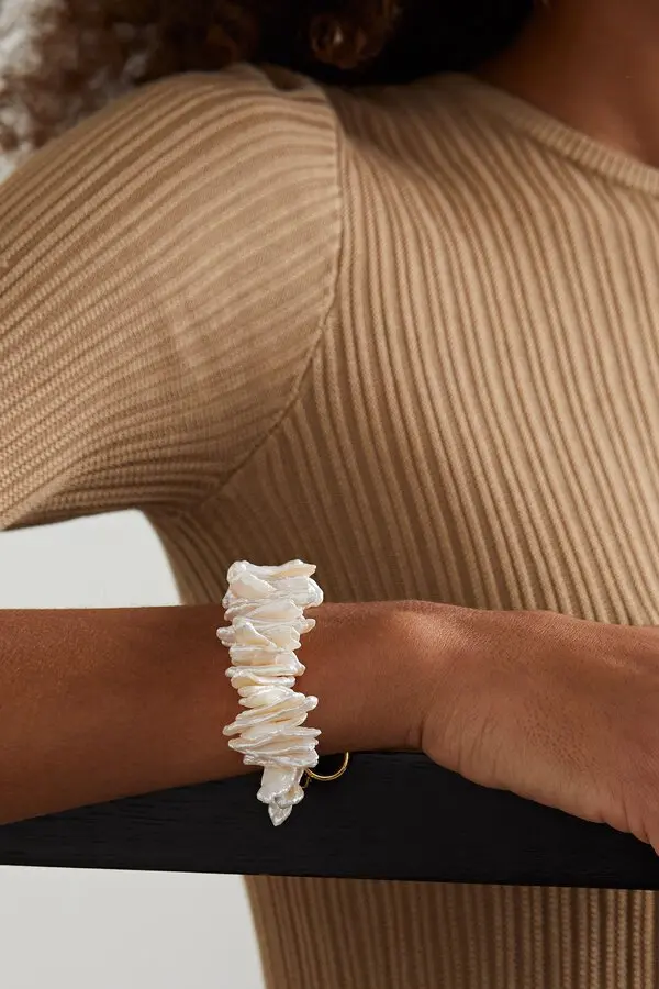 Cult Gaia Aliza Gold-tone Pearl Bracelet