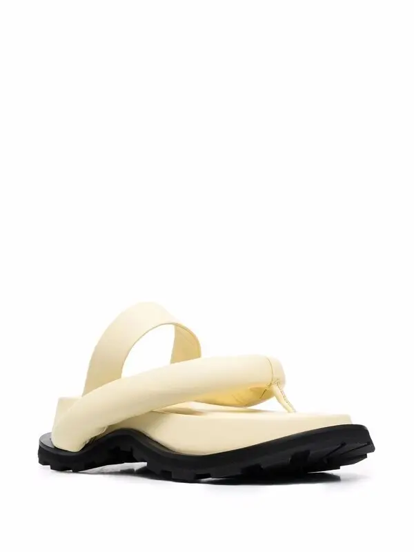 JIL SANDER Padded Leather Sandals - Yellow