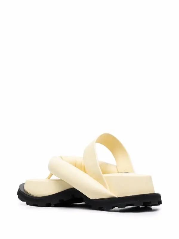 JIL SANDER Padded Leather Sandals - Yellow