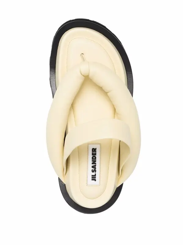 JIL SANDER Padded Leather Sandals - Yellow