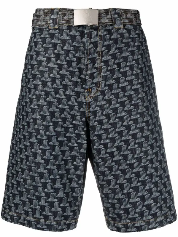 LANVIN Geometric-print Bermuda Shorts
