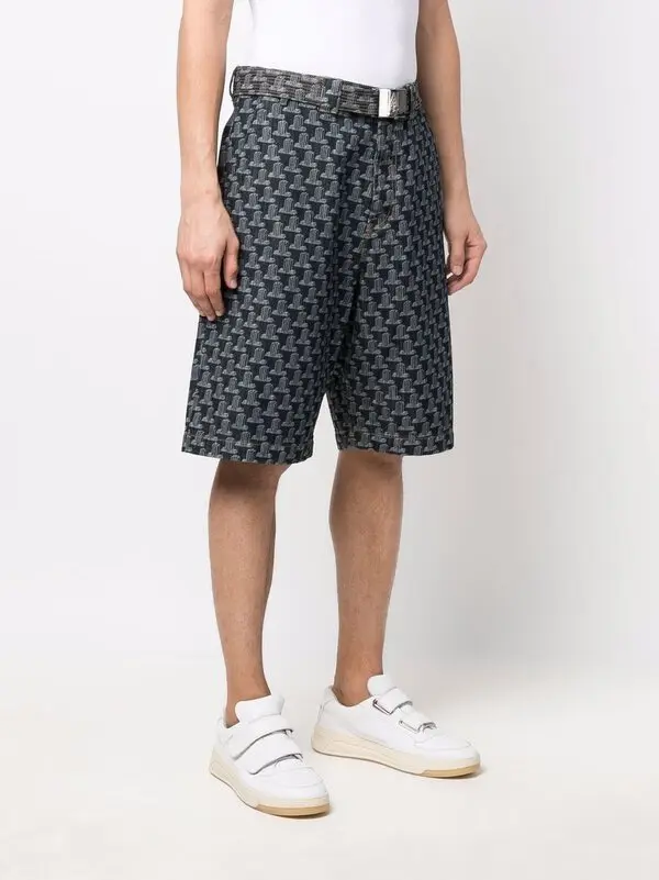 LANVIN Geometric-print Bermuda Shorts