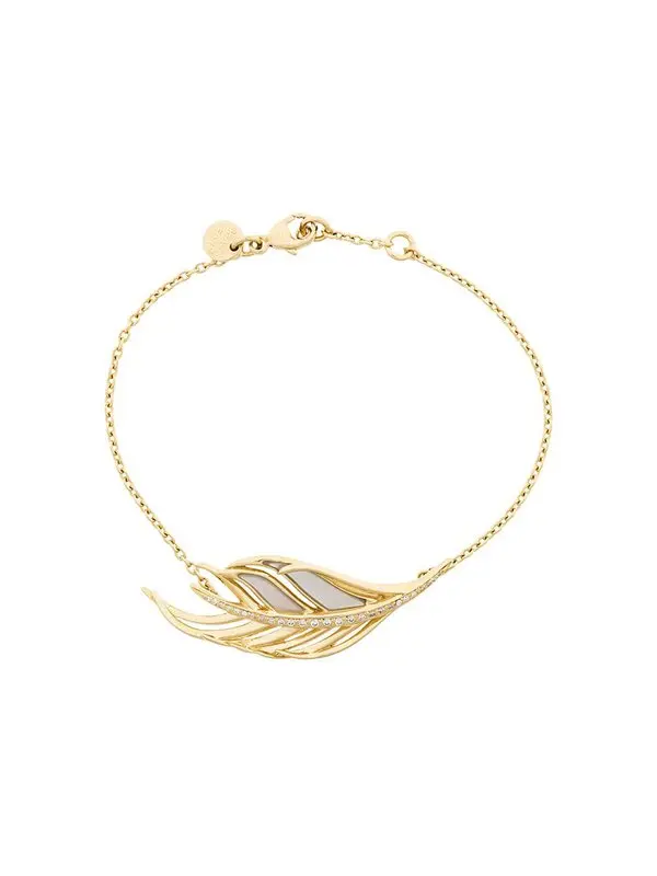 SHAUN LEANE White Feather Diamond Bracelet - Metallic