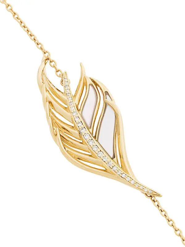 SHAUN LEANE White Feather Diamond Bracelet - Metallic