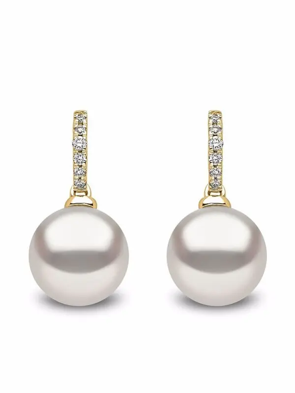 Yoko London 18kt Yellow Freshwater Pearl And Diamond Earrings - Gold