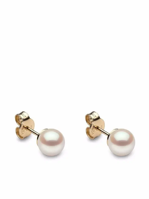Yoko London 18kt Yellow Akoya Pearl Stud Earrings - Gold