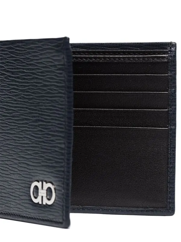 FERRAGAMO Gancini Leather Wallet - Blue