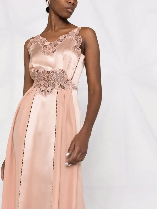 Alberta Ferretti Layered Silk Maxi Dress