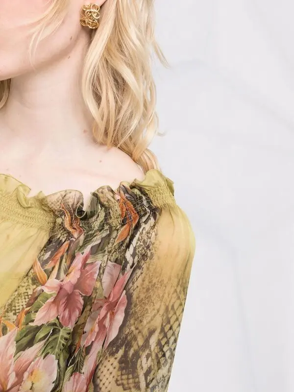 Alberta Ferretti Floral-print Silk Gown