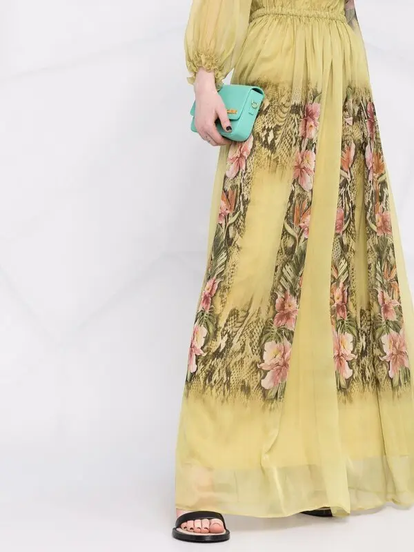 Alberta Ferretti Floral-print Silk Gown