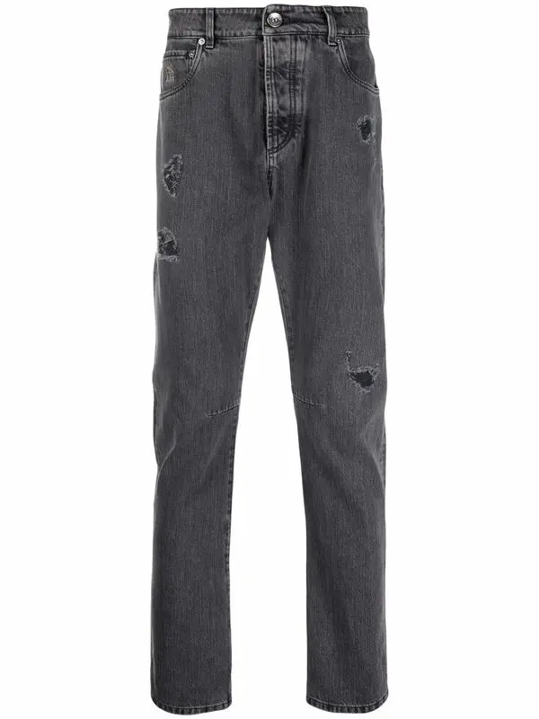 Brunello Cucinelli Straight-leg Ankle-length Jeans - Grey
