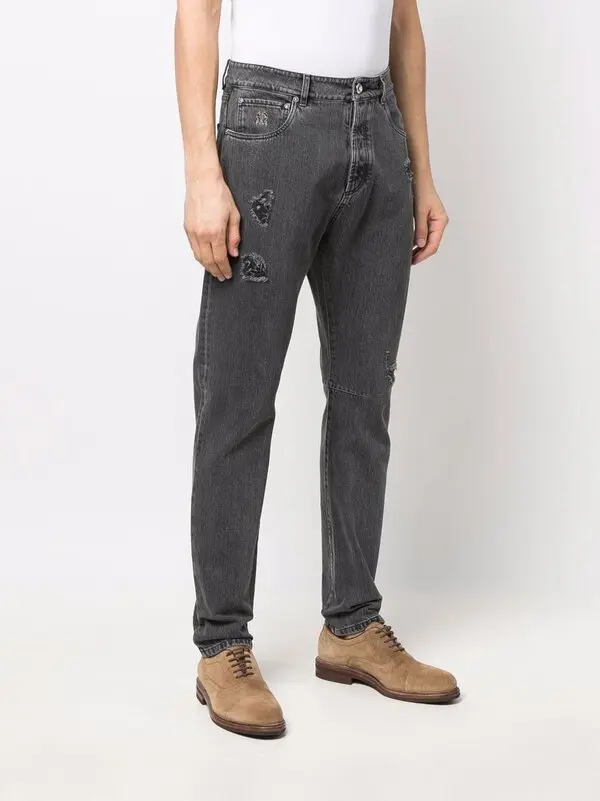 Brunello Cucinelli Straight-leg Ankle-length Jeans - Grey