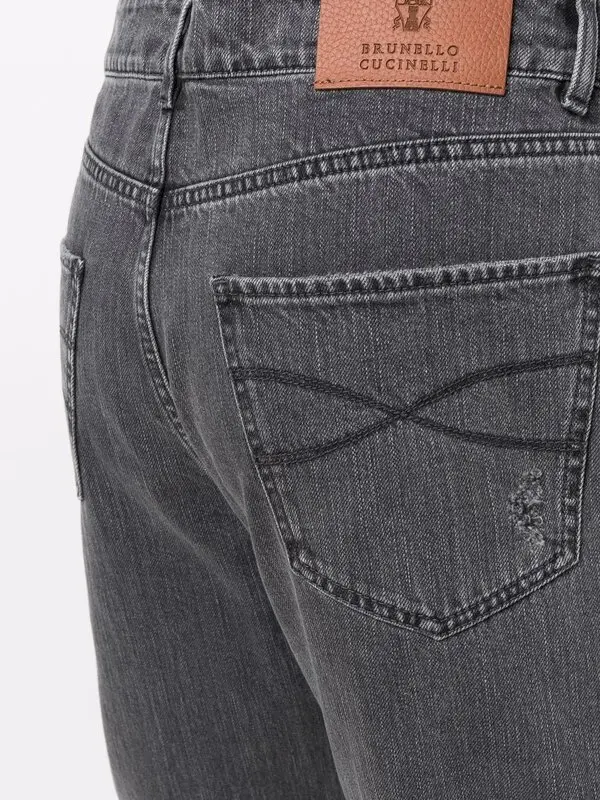 Brunello Cucinelli Straight-leg Ankle-length Jeans - Grey
