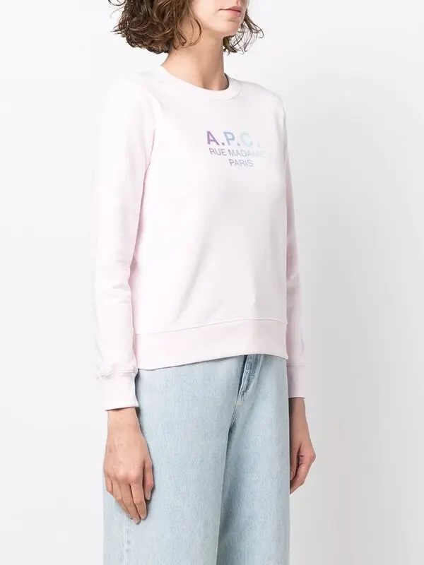 A.p.c. Rue Madame Paris Cotton Sweatshirt - Pink