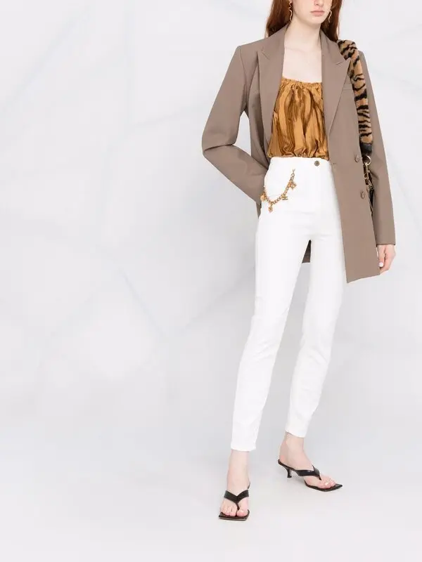 Elisabetta Franchi Charm Detail Skinny Jeans - White