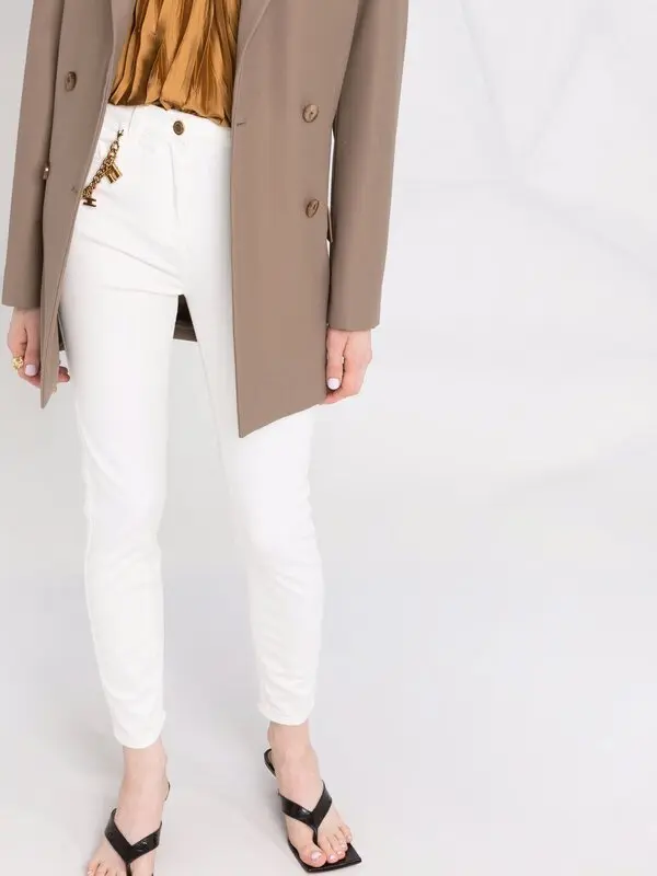 Elisabetta Franchi Charm Detail Skinny Jeans - White