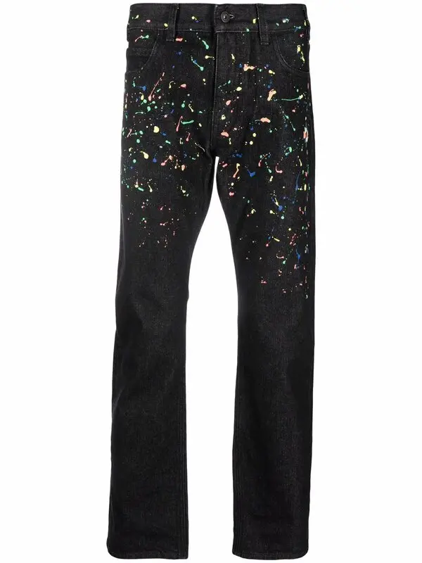 COUNTY OF MILAN Marcelo Burlon Paint-splatter Straight-leg Jeans