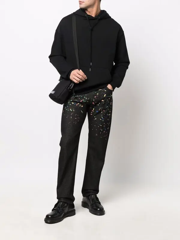 COUNTY OF MILAN Marcelo Burlon Paint-splatter Straight-leg Jeans