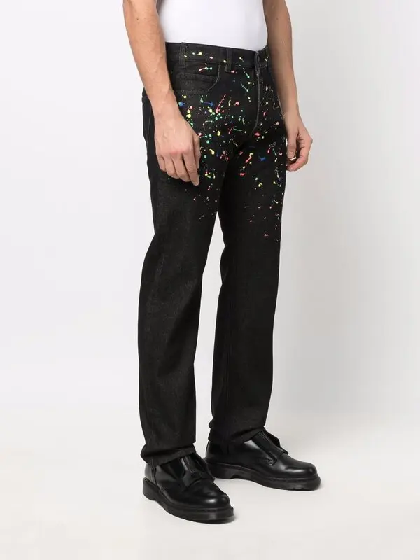 COUNTY OF MILAN Marcelo Burlon Paint-splatter Straight-leg Jeans