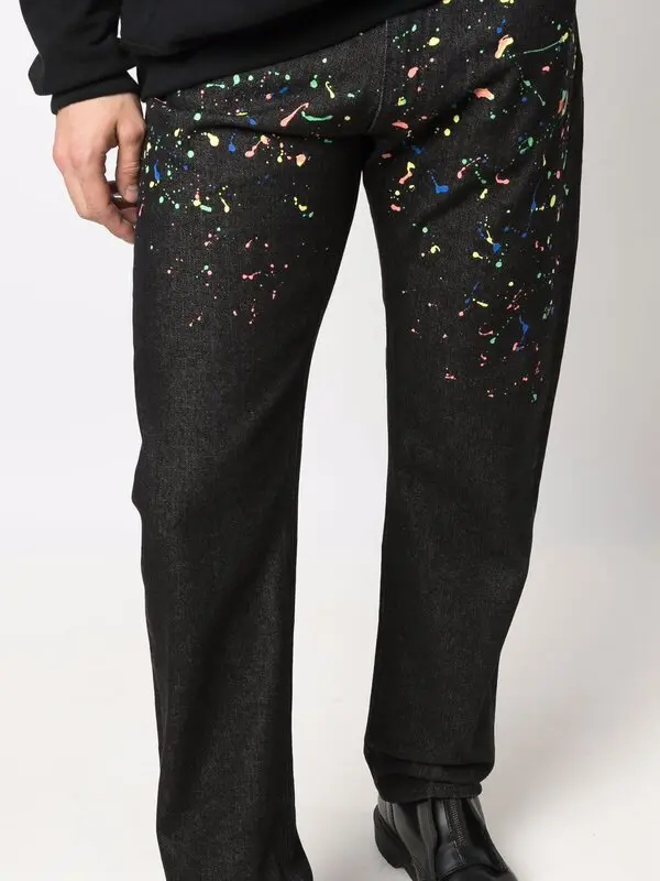 COUNTY OF MILAN Marcelo Burlon Paint-splatter Straight-leg Jeans