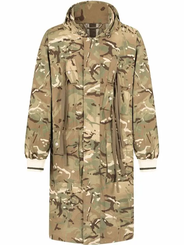 Dolce & Gabbana Camouflage-print Hooded Jacket - Brown