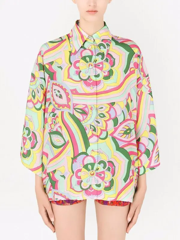 Dolce & Gabbana Abstract-print Silk Shirt
