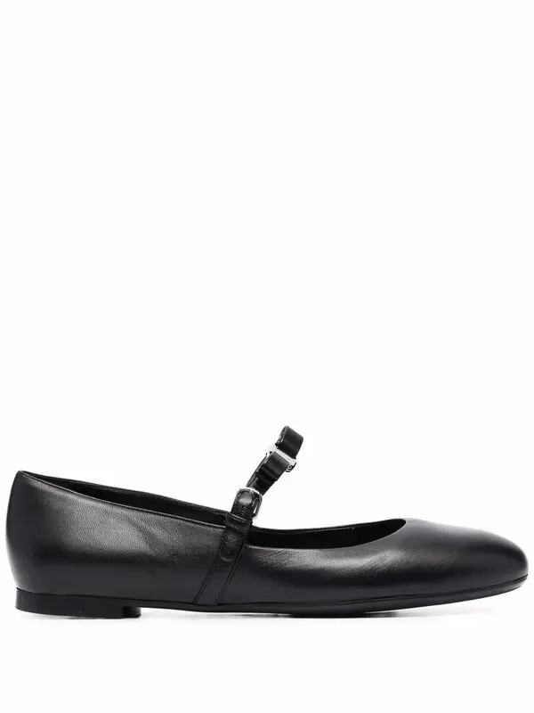 FERRAGAMO Lizz Leather Ballerina Shoes