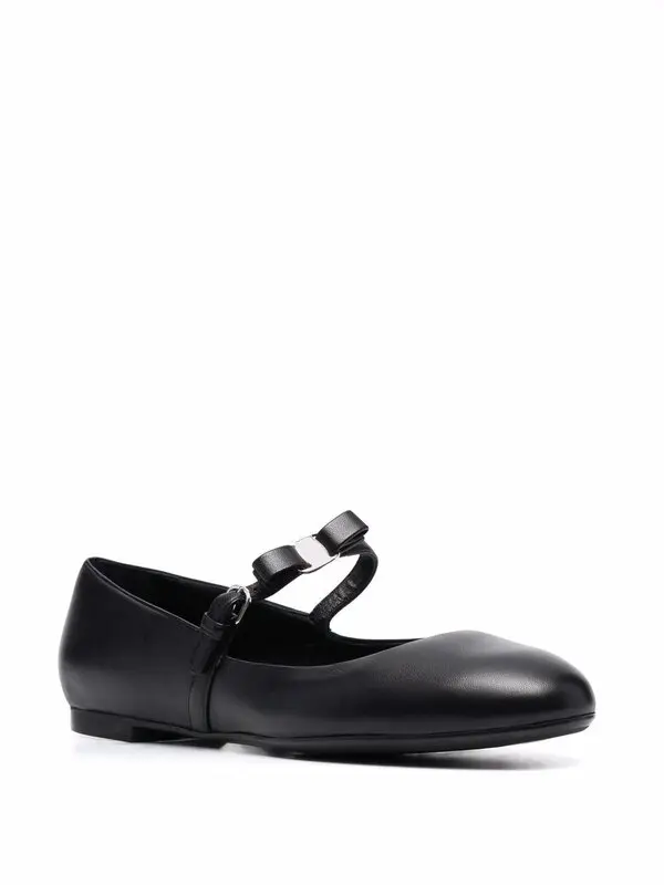 FERRAGAMO Lizz Leather Ballerina Shoes