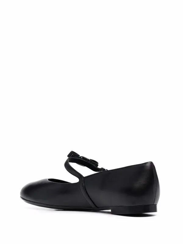 FERRAGAMO Lizz Leather Ballerina Shoes