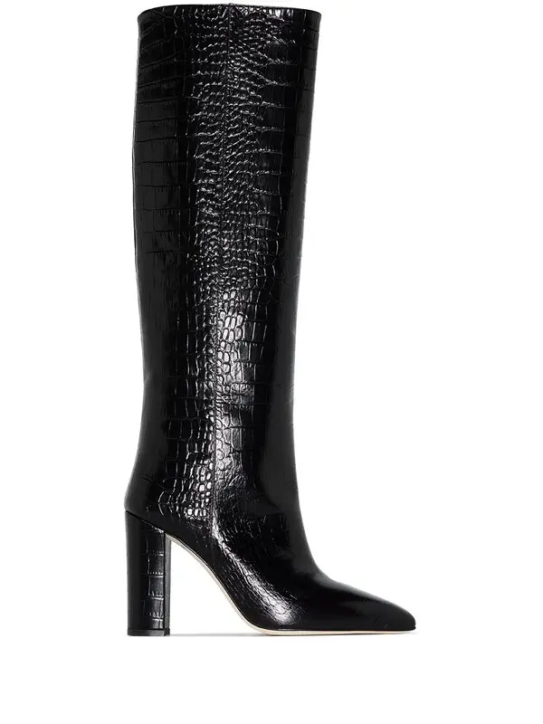 Paris Texas Crocodile-effect Knee-high Boots