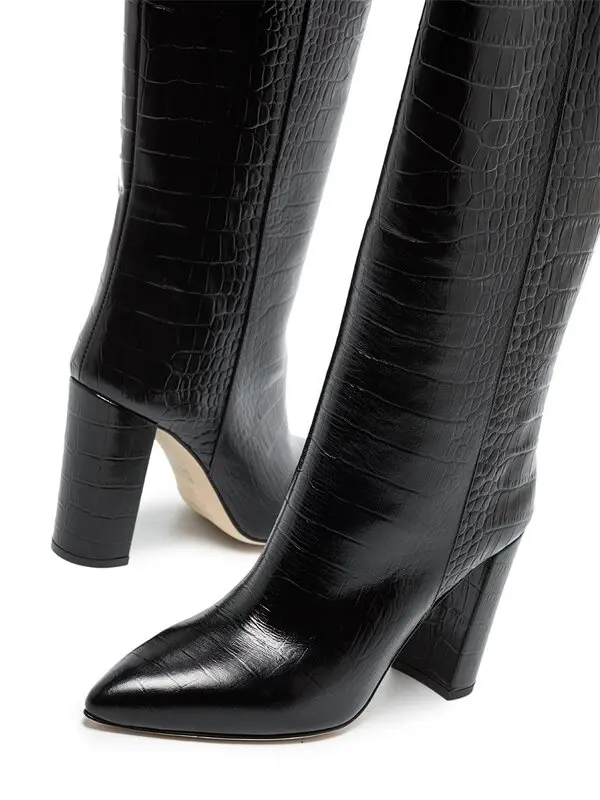 Paris Texas Crocodile-effect Knee-high Boots