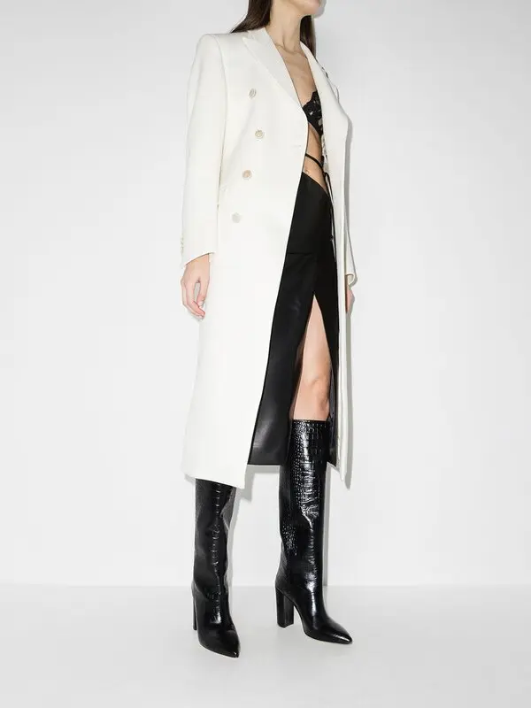 Paris Texas Crocodile-effect Knee-high Boots