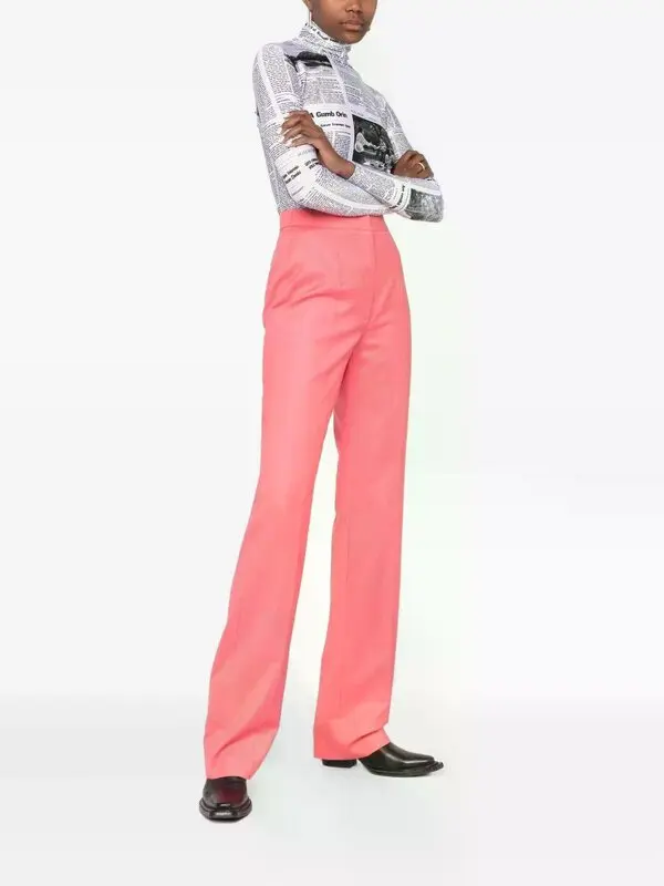 Alexander McQueen High-waisted Tailored Wool Trousers - Pink