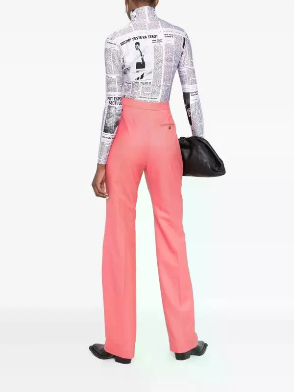 Alexander McQueen High-waisted Tailored Wool Trousers - Pink