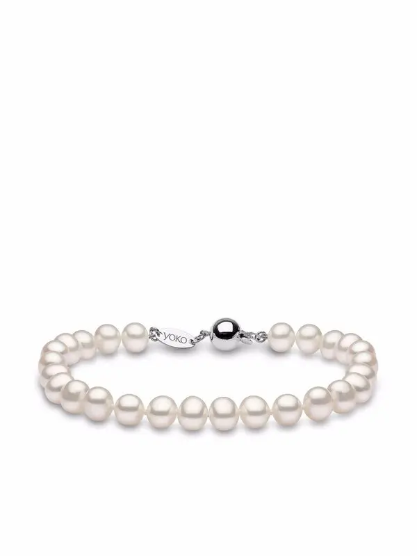 Yoko London 18kt White Gold 6mm Freshwater Pearl Bracelet - Silver