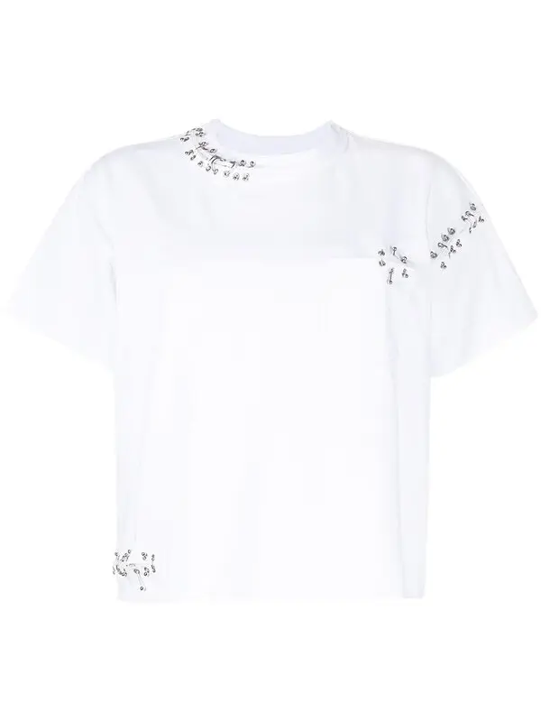 Sacai Piercing Crew-neck Cotton T-shirt