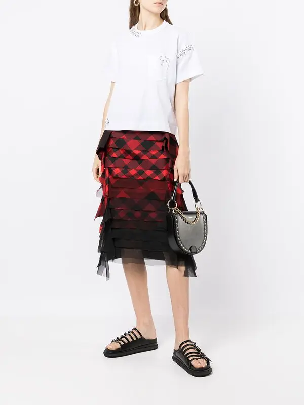 Sacai Piercing Crew-neck Cotton T-shirt