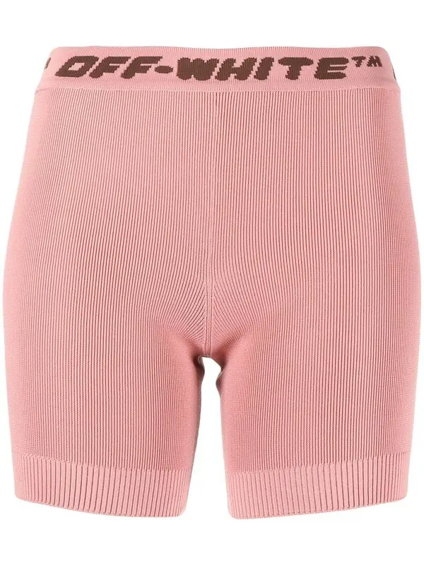 Off-White Logo Waistband Mini Shorts