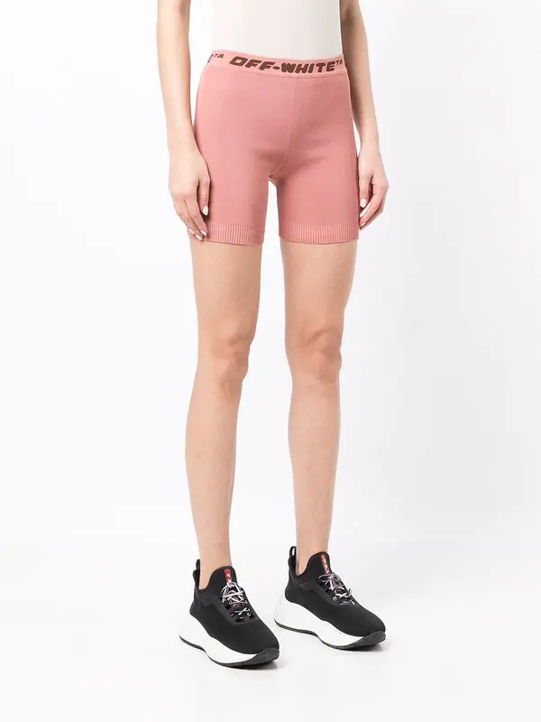 Off-White Logo Waistband Mini Shorts