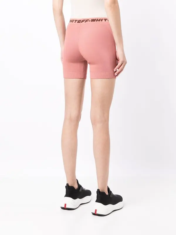 Off-White Logo Waistband Mini Shorts
