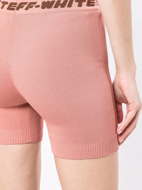 Off-White Logo Waistband Mini Shorts