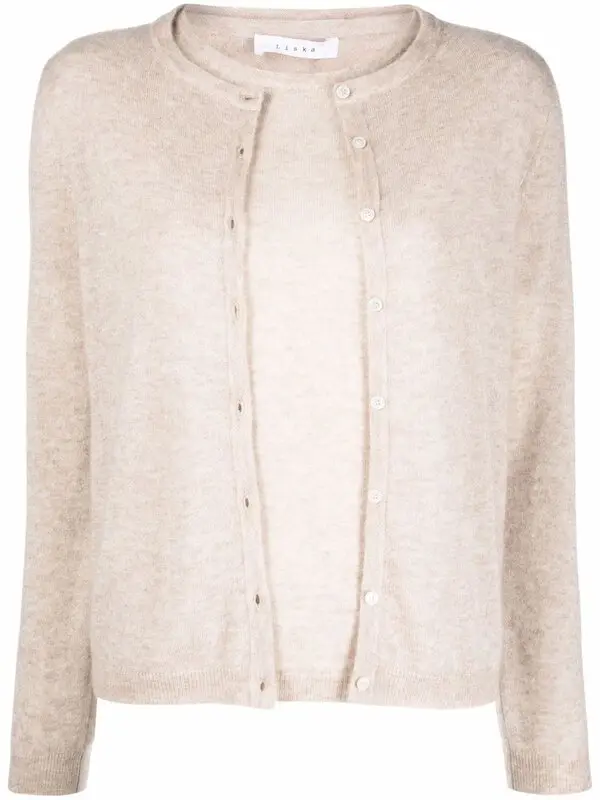 LISKA Double-layer Merino-cashmere Cardigan