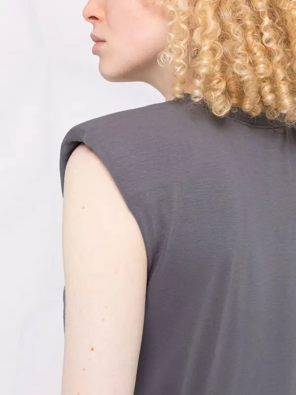 BLANCA VITA Sleeveless V-neck Top - Grey