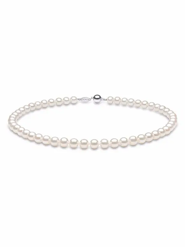 Yoko London 18kt White Gold 8mm Pearl Necklace - Silver