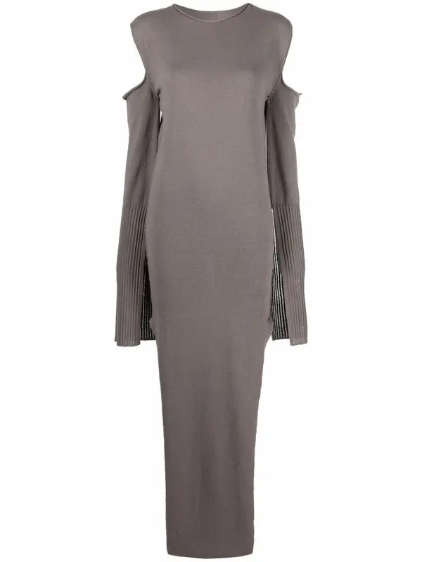 Rick Owens Cape-sleeve Knit Dress - Grey
