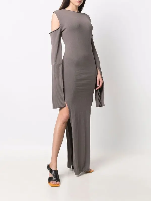 Rick Owens Cape-sleeve Knit Dress - Grey