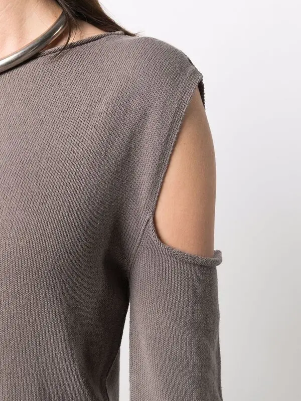Rick Owens Cape-sleeve Knit Dress - Grey
